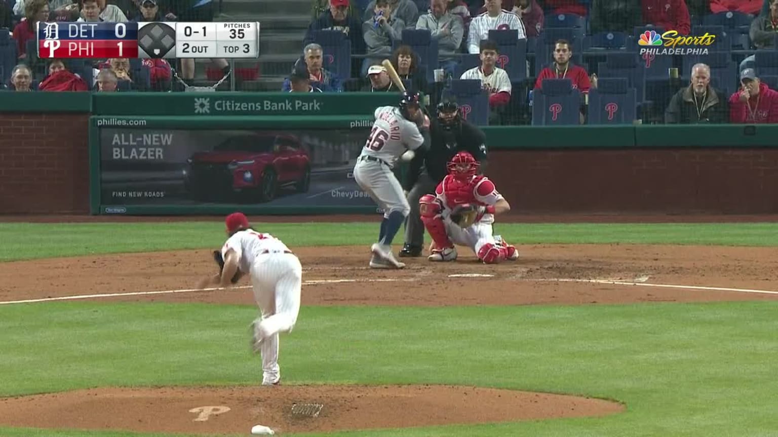 Aaron Nola Ball to Jeimer Candelario | 05/01/2019 | Detroit Tigers