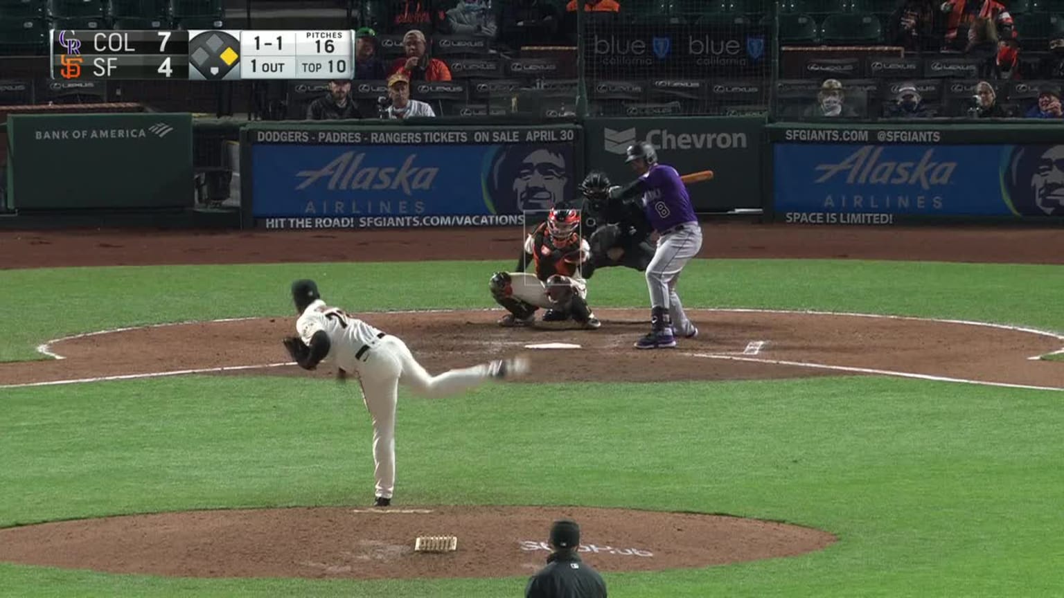 Gregory Santos Ball to Joshua Fuentes | 04/27/2021 | San Francisco Giants