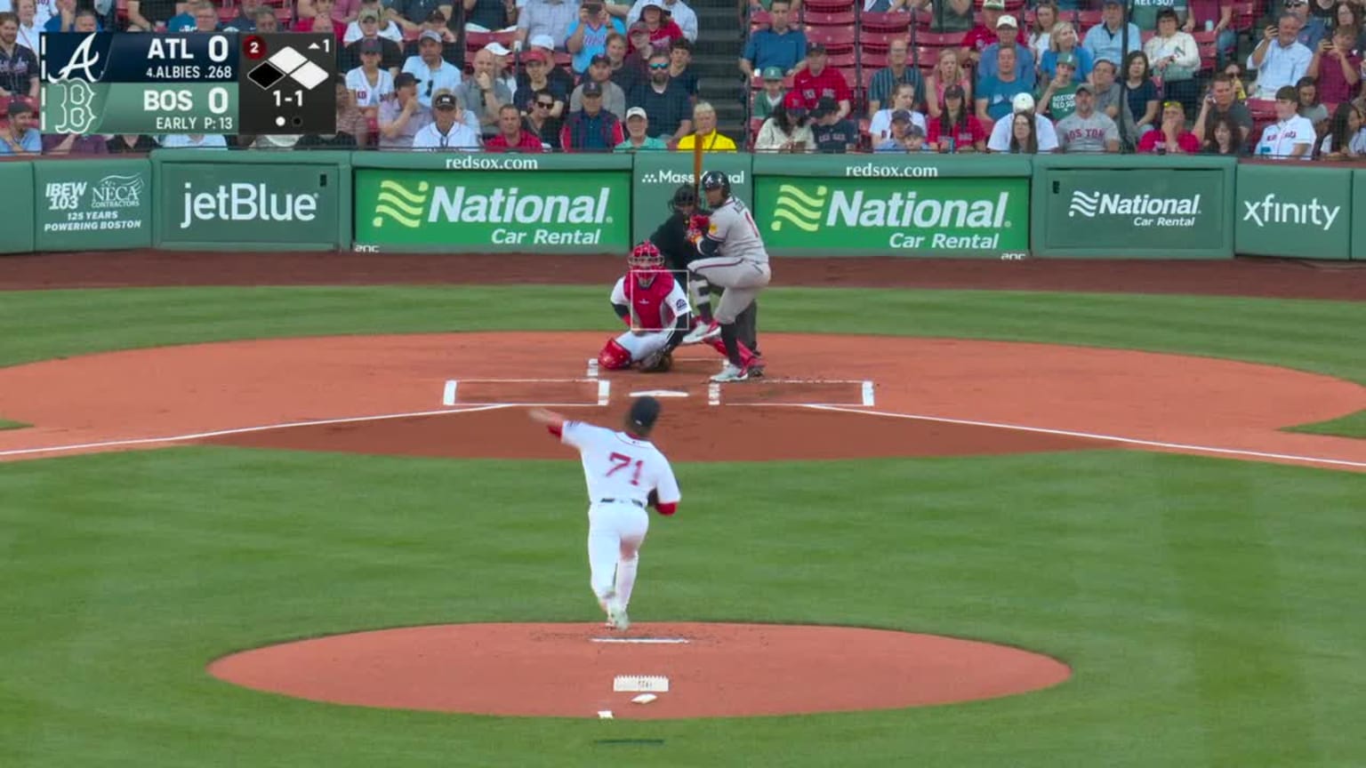 Ozzie Albies grounds into a double play, third baseman Isiah Kiner ...