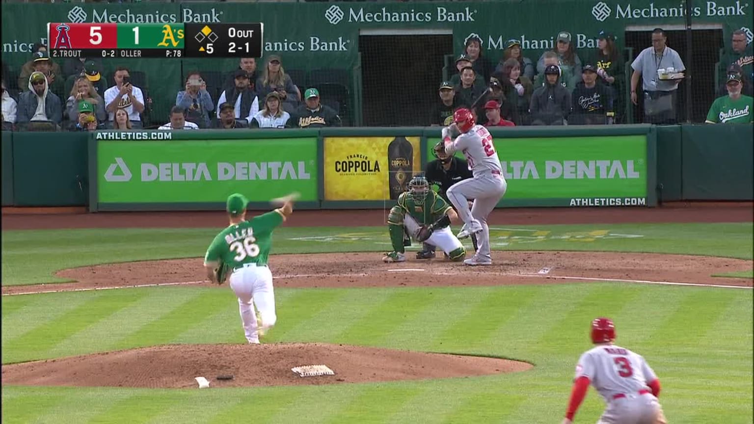 Adam Oller Ball to Mike Trout | 05/14/2022 | Tampa Bay Rays