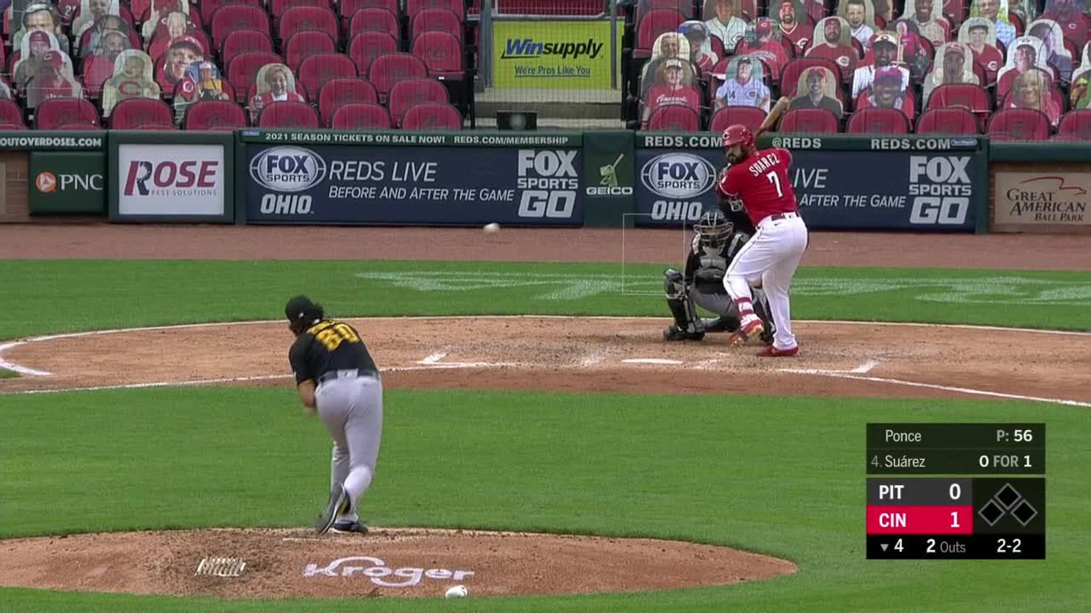 Cody Ponce Foul to Eugenio Suarez | 14/09/2020 | Los Padres de San Diego