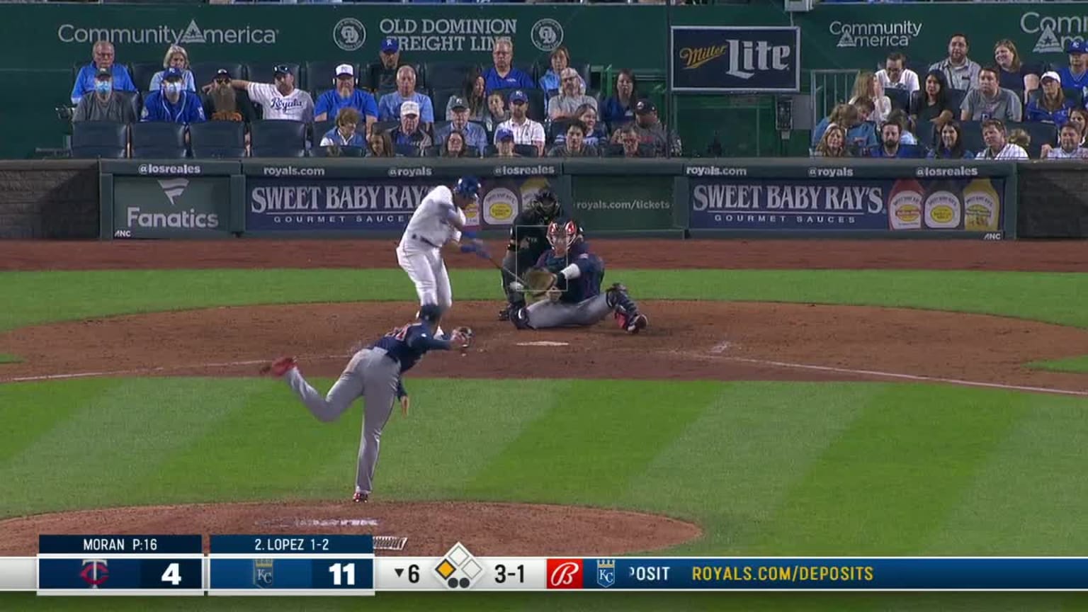 Nicky Lopez grounds out, second baseman Jorge Polanco to first baseman ...