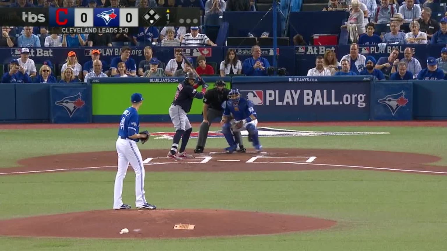 Aaron Sanchez Ball to Carlos Santana | 10/18/2016 | Chicago Cubs