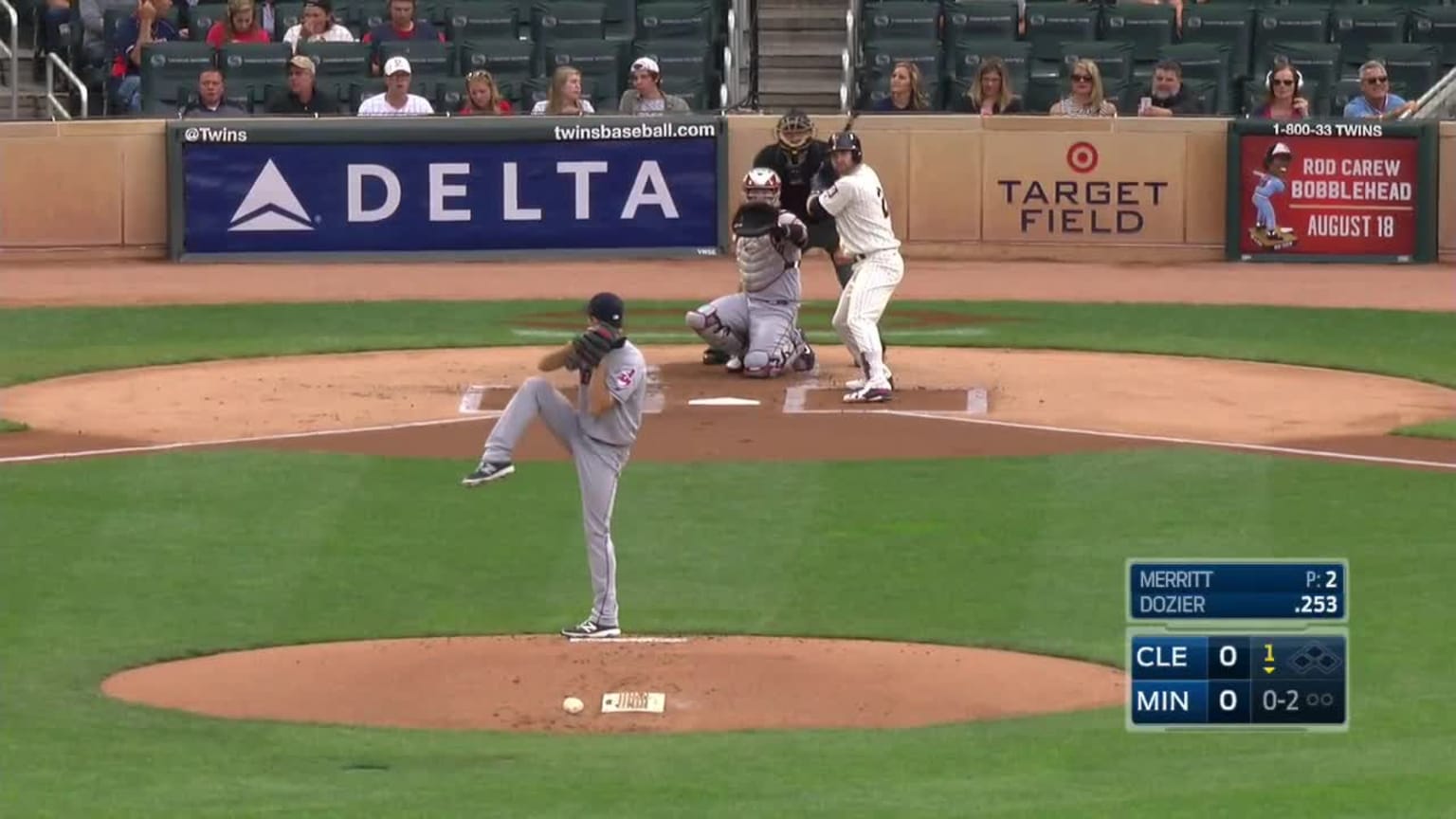 Ryan Merritt Ball to Brian Dozier | 08/17/2017 | Seattle Mariners