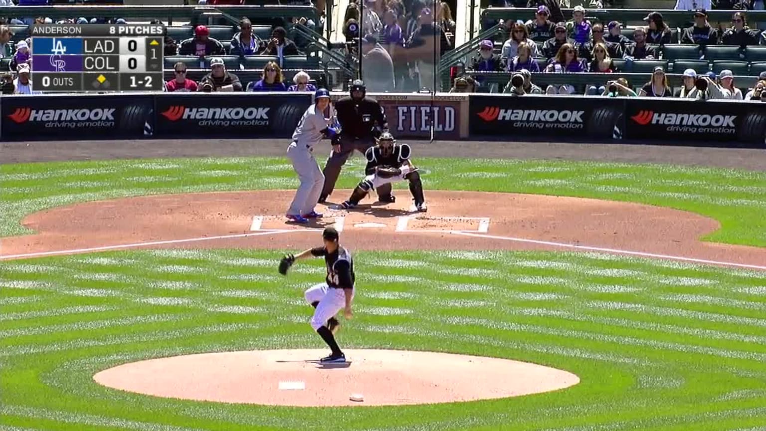 Tyler Anderson Ball to Corey Seager | 04/09/2017 | Minnesota Twins