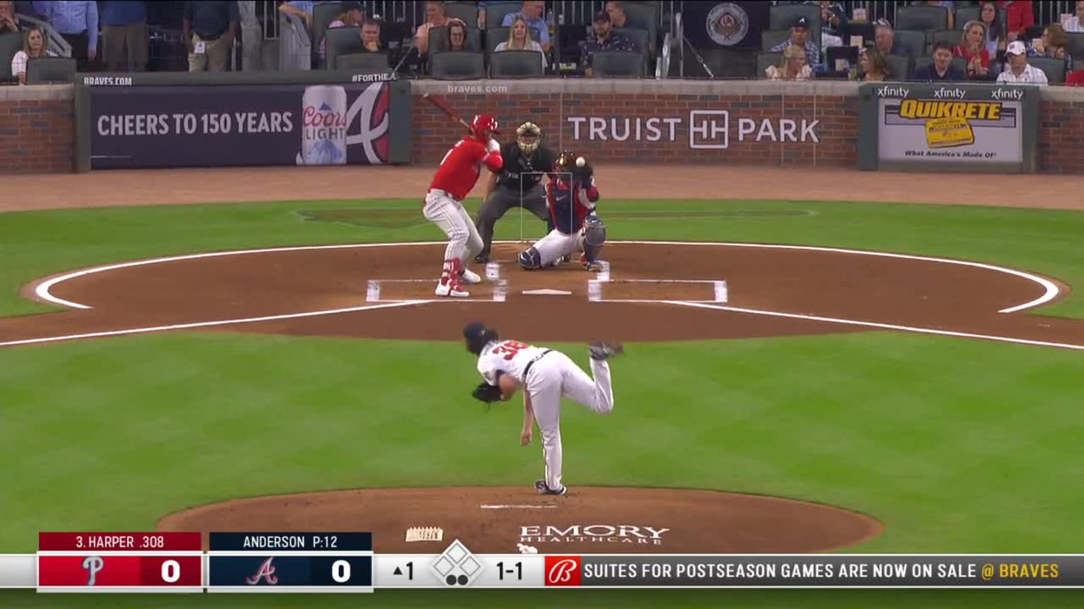 Ian Anderson Ball to Bryce Harper | 09/30/2021 | Atlanta Braves