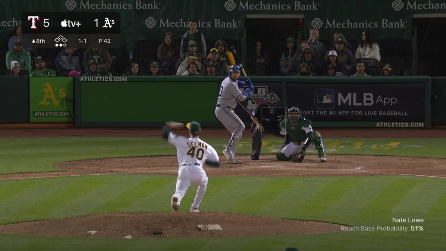 Sam Selman Called Strike to Nathaniel Lowe | 04/22/2022 | New York Yankees