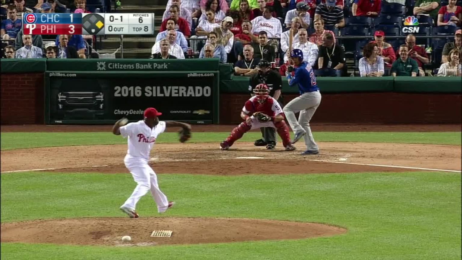 Addison Russell singles on a ground ball to left fielder Tyler Goeddel ...