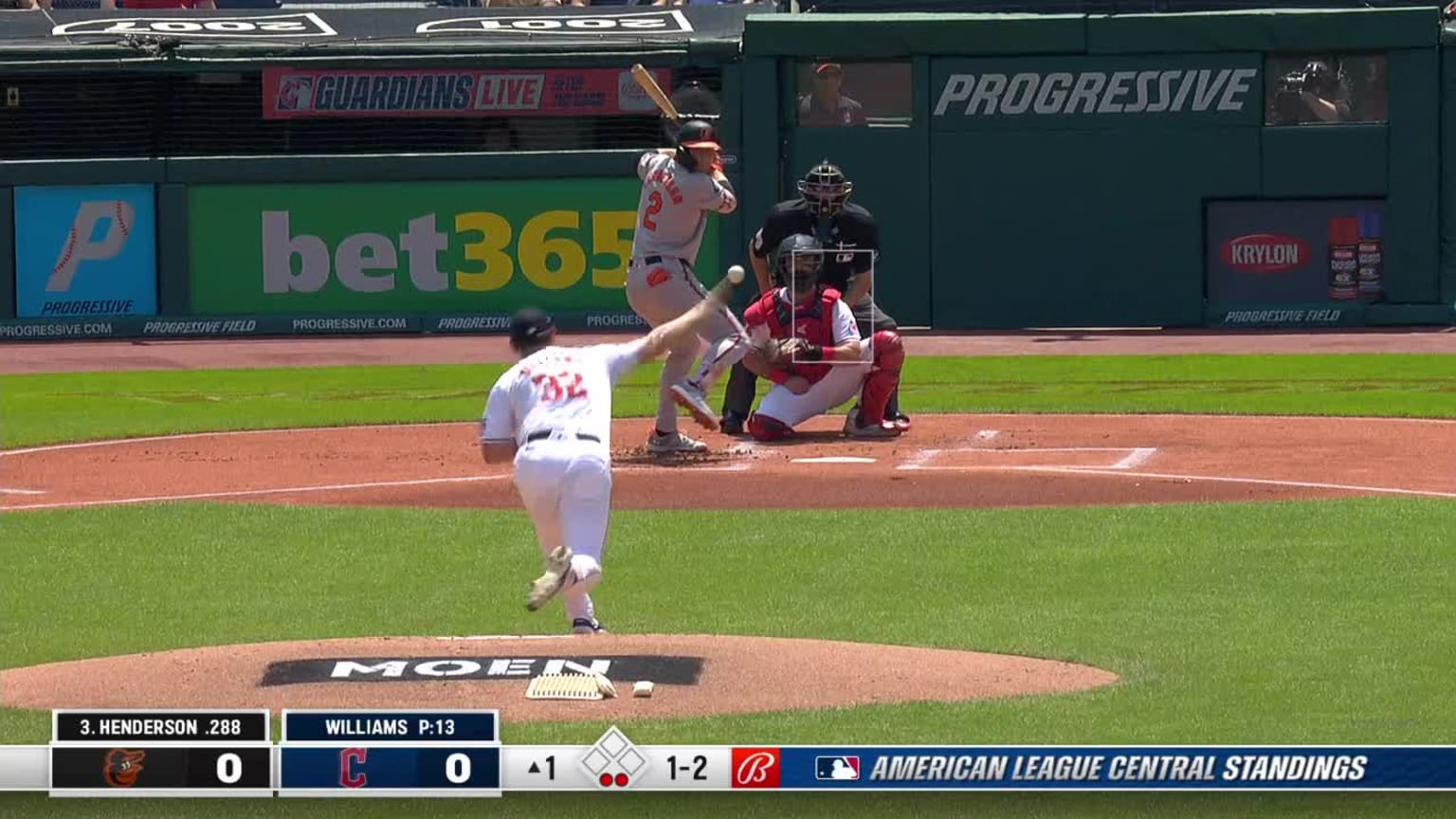 Gunnar Henderson singles on a sharp line drive to center fielder Tyler ...
