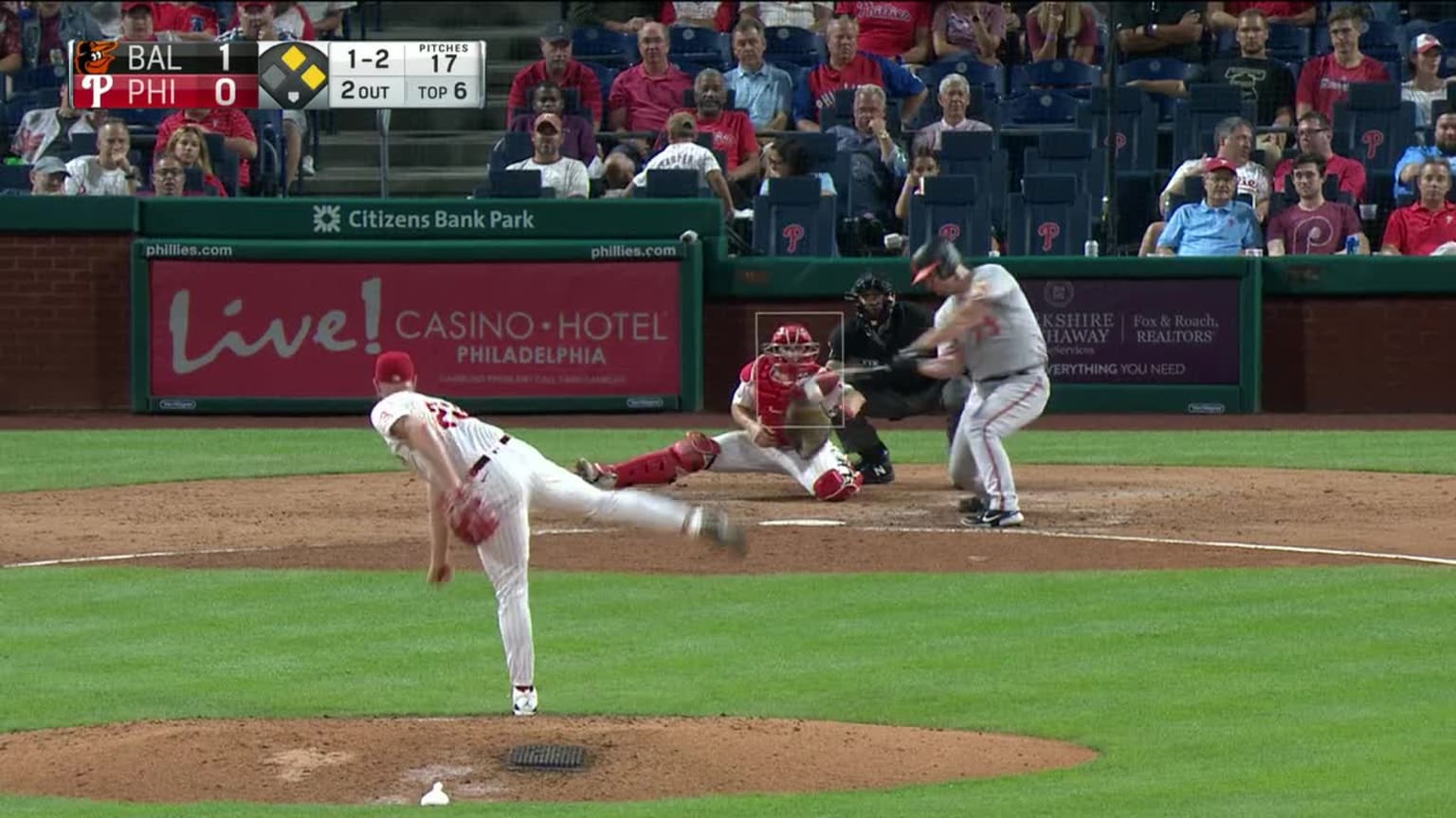 Thomas Eshelman grounds out softly, catcher J. T. Realmuto to first ...