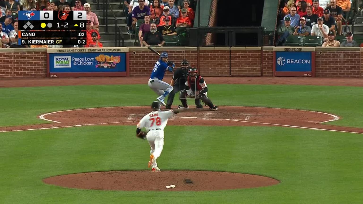 Kevin Kiermaier grounds out, pitcher Yennier Cano to first baseman Ryan ...