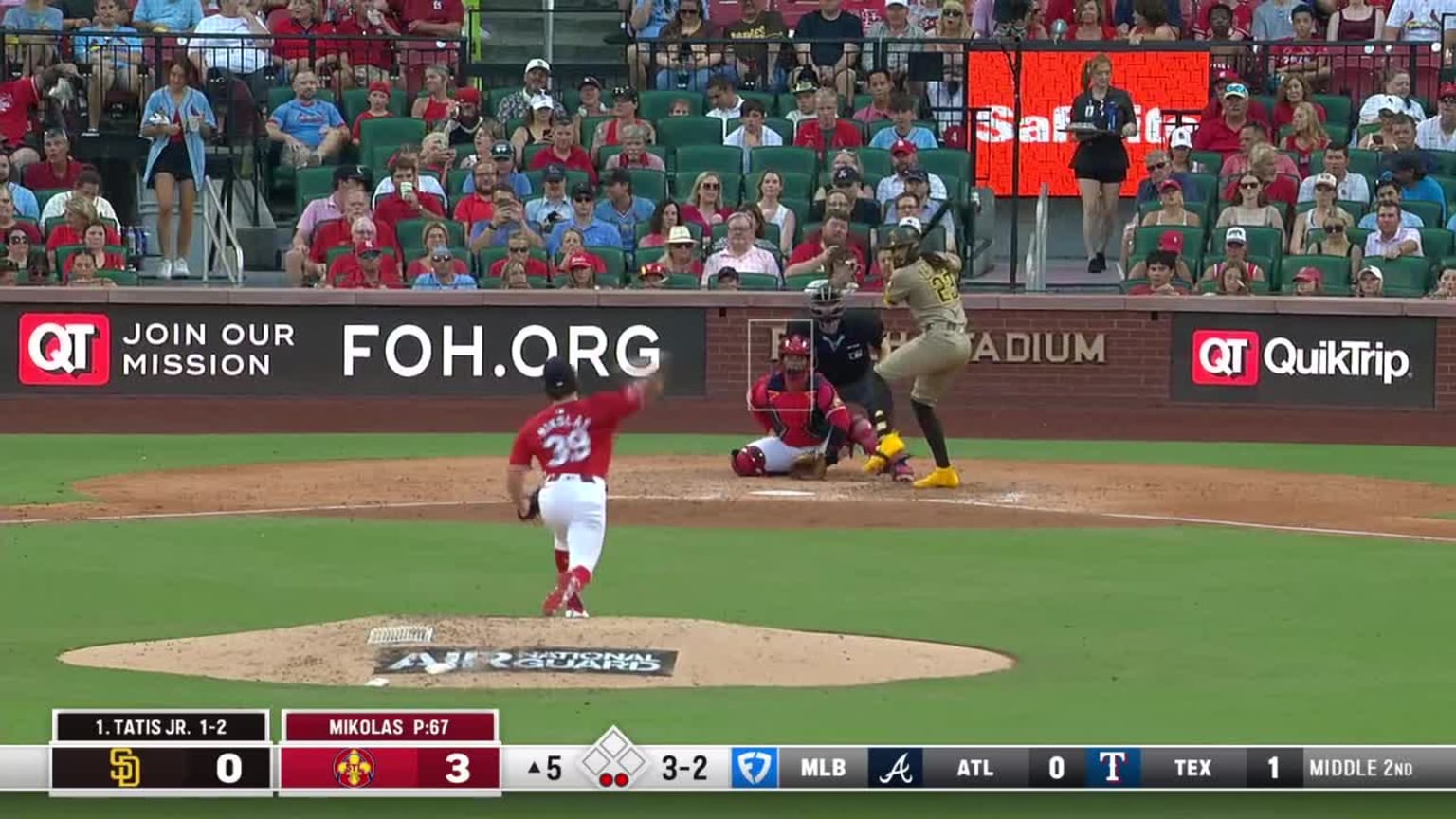 Fernando Tatis Jr. doubles (16) on a sharp line drive to left fielder ...