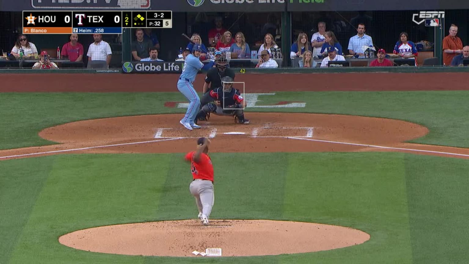 Jonah Heim flies out to center fielder Jake Meyers. | 04/07/2024 | MLB.com