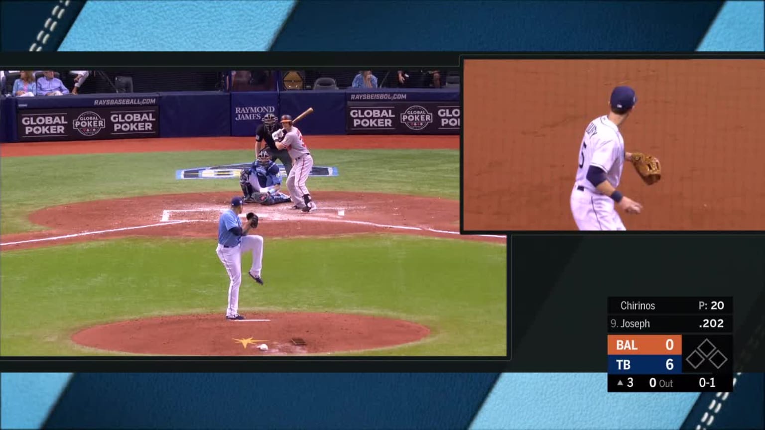 Caleb Joseph singles on a fly ball to right fielder Carlos Gomez. | 09 ...