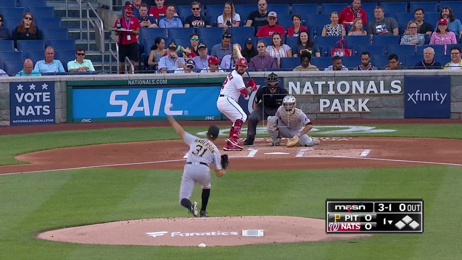 Kyle Schwarber singles on a line drive to right fielder Gregory Polanco ...