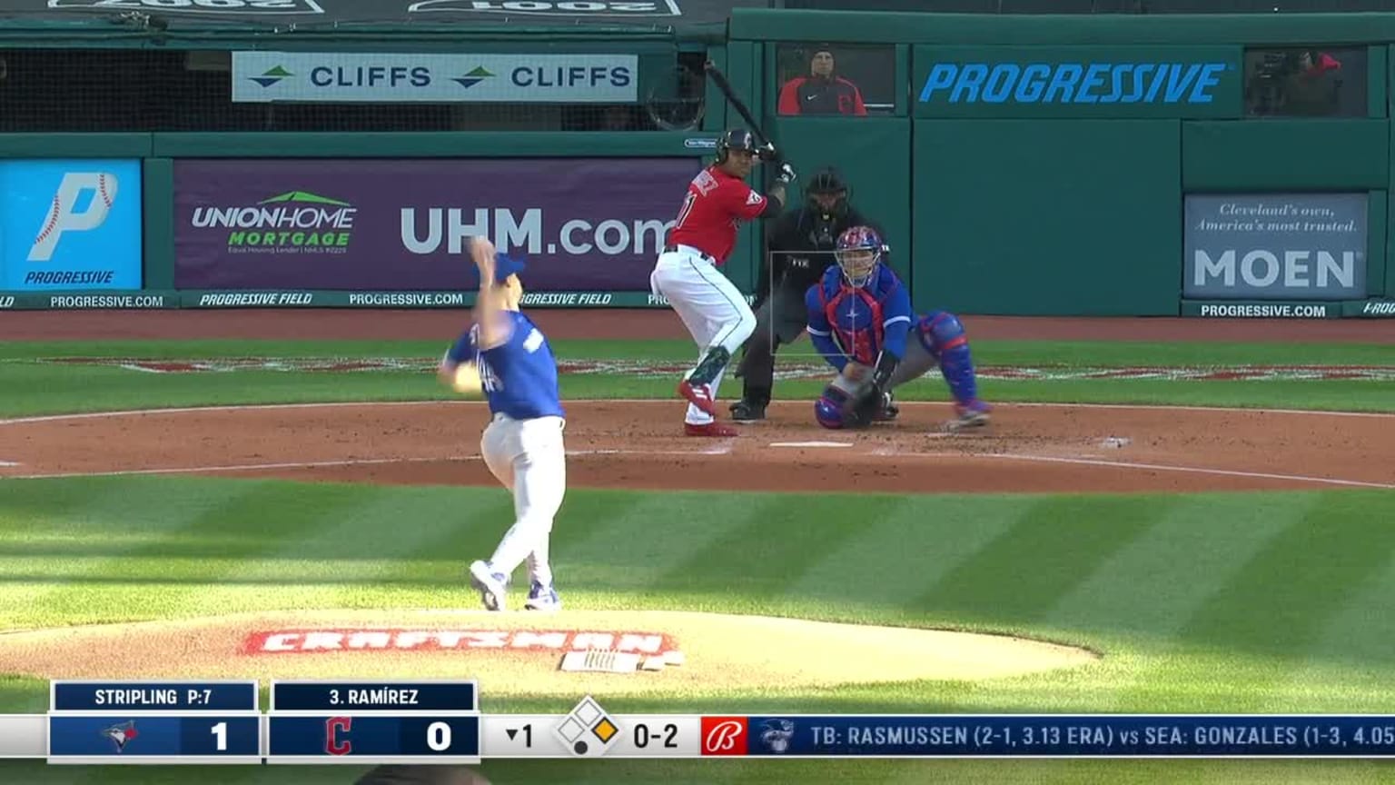 Ross Stripling Ball In Dirt to Jose Ramirez | 05/07/2022 | Cleveland ...