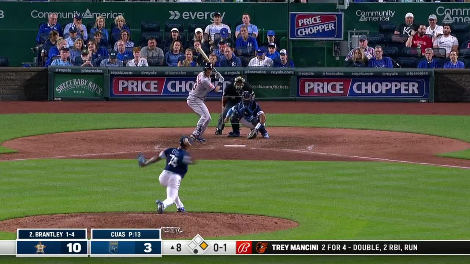 Michael Brantley singles on a ground ball to left fielder Andrew ...