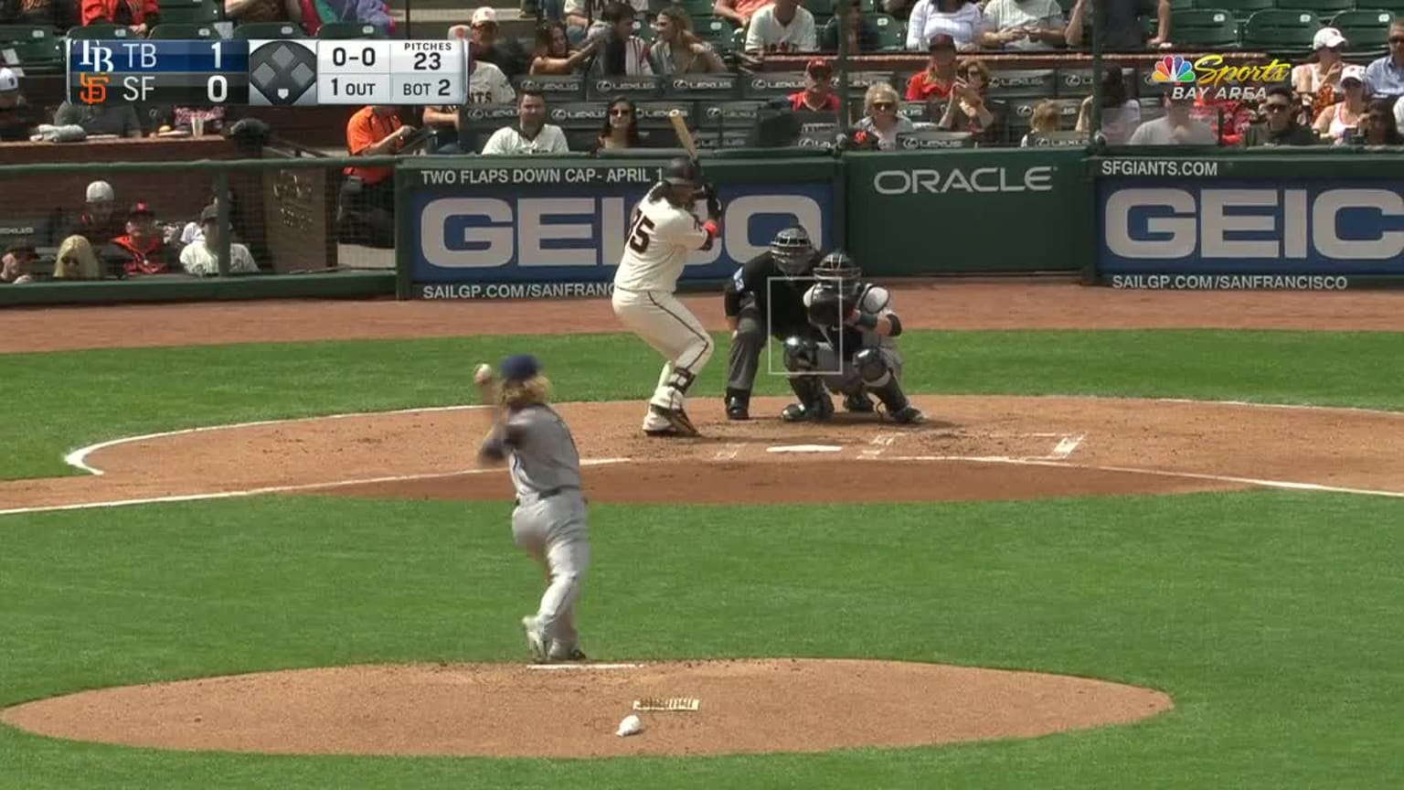 Ryne Stanek Ball to Brandon Crawford | 04/06/2019 | San Francisco Giants