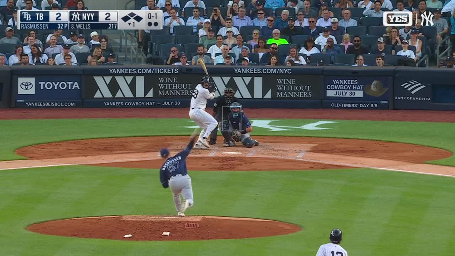 Austin Wells pops out to shortstop Taylor Walls. | 07/28/2025 | MLB.com
