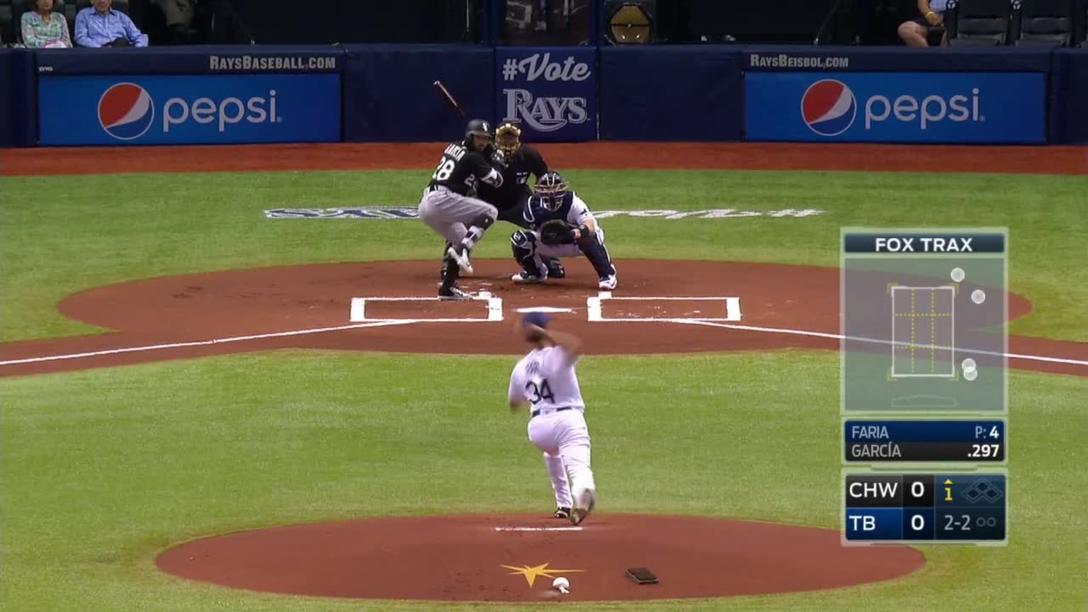 Jake Faria Ball to Leury Garcia | 06/07/2017 | New York Yankees