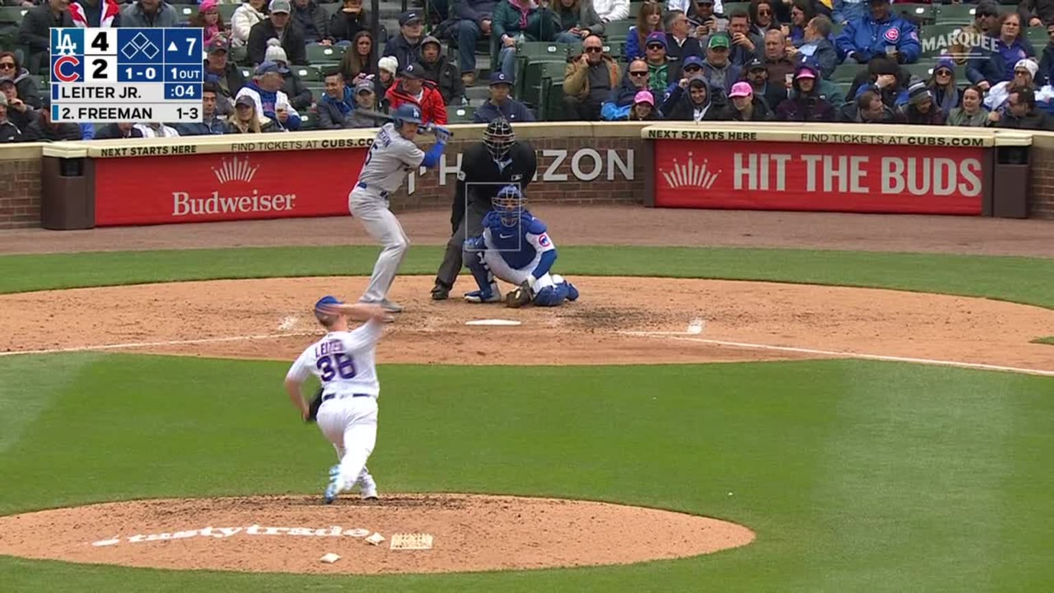 Mark Leiter Jr. Ball to Freddie Freeman | 04/22/2023 | MLB.com