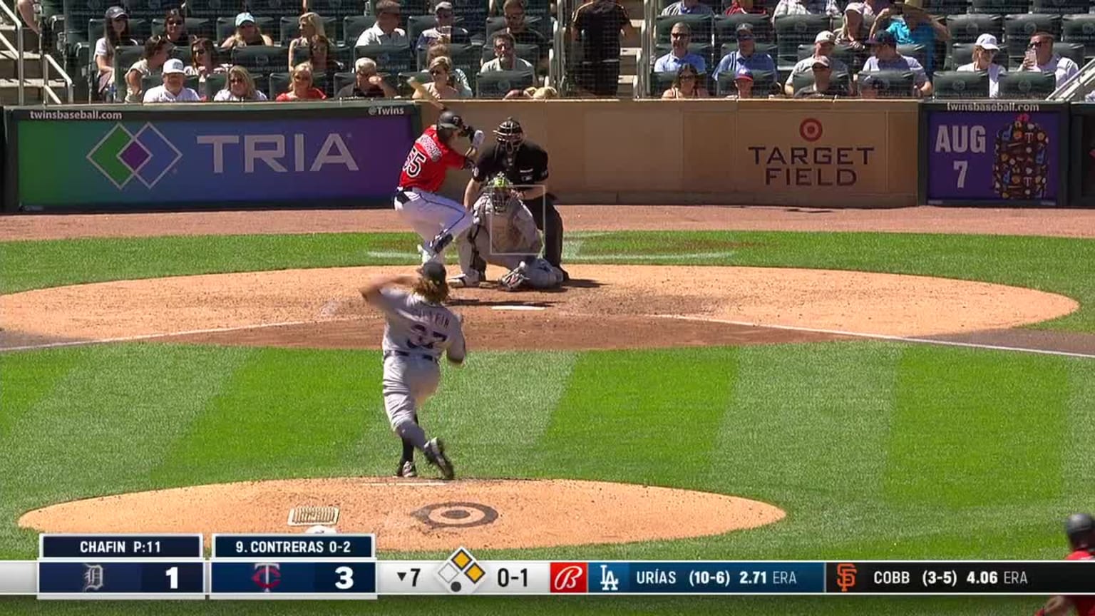 Mark Contreras batea rodado batea para doble matanza, lanzador Andrew ...