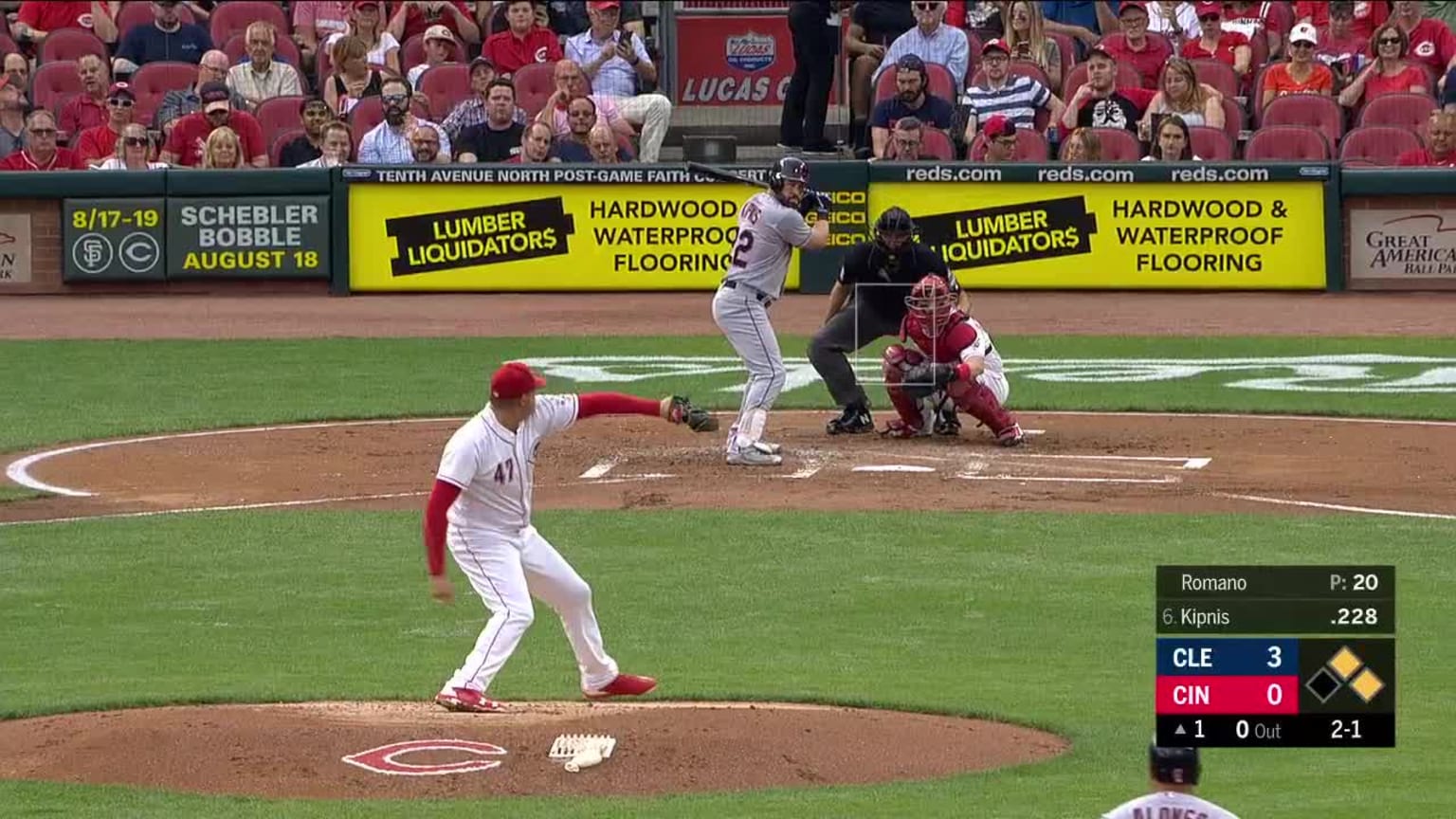 Jason Kipnis grounds into a force out, second baseman Scooter Gennett ...