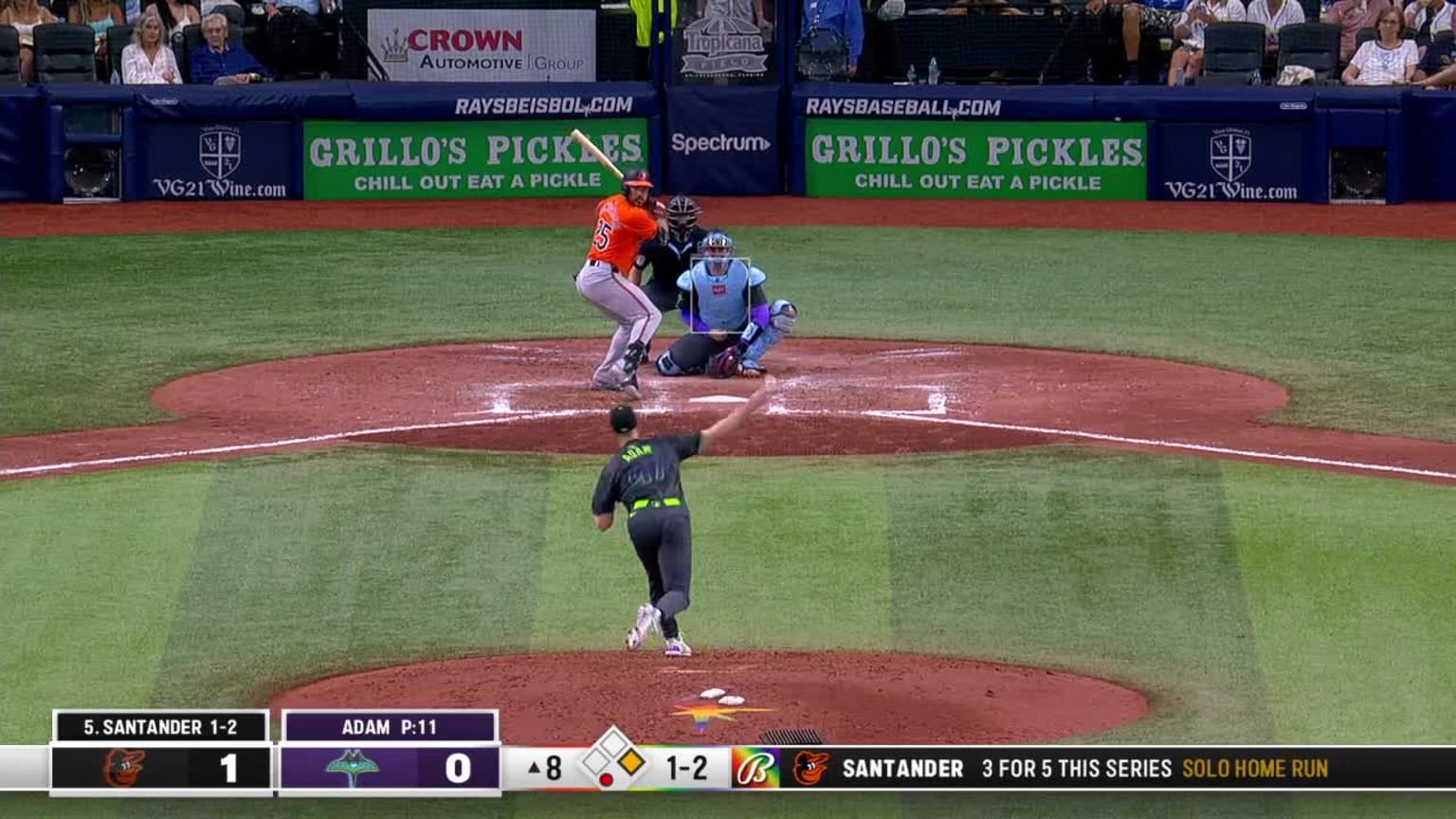 Anthony Santander called out on strikes. | 06/08/2024 | Tampa Bay Rays