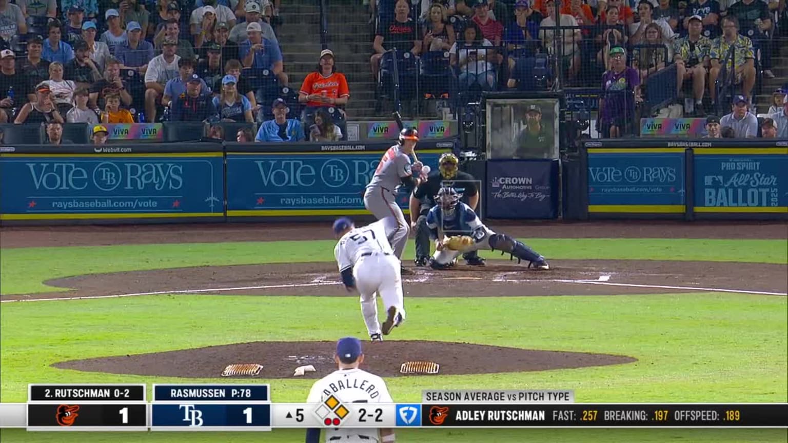Adley Rutschman flies out to center fielder Kameron Misner. | 06/19 ...