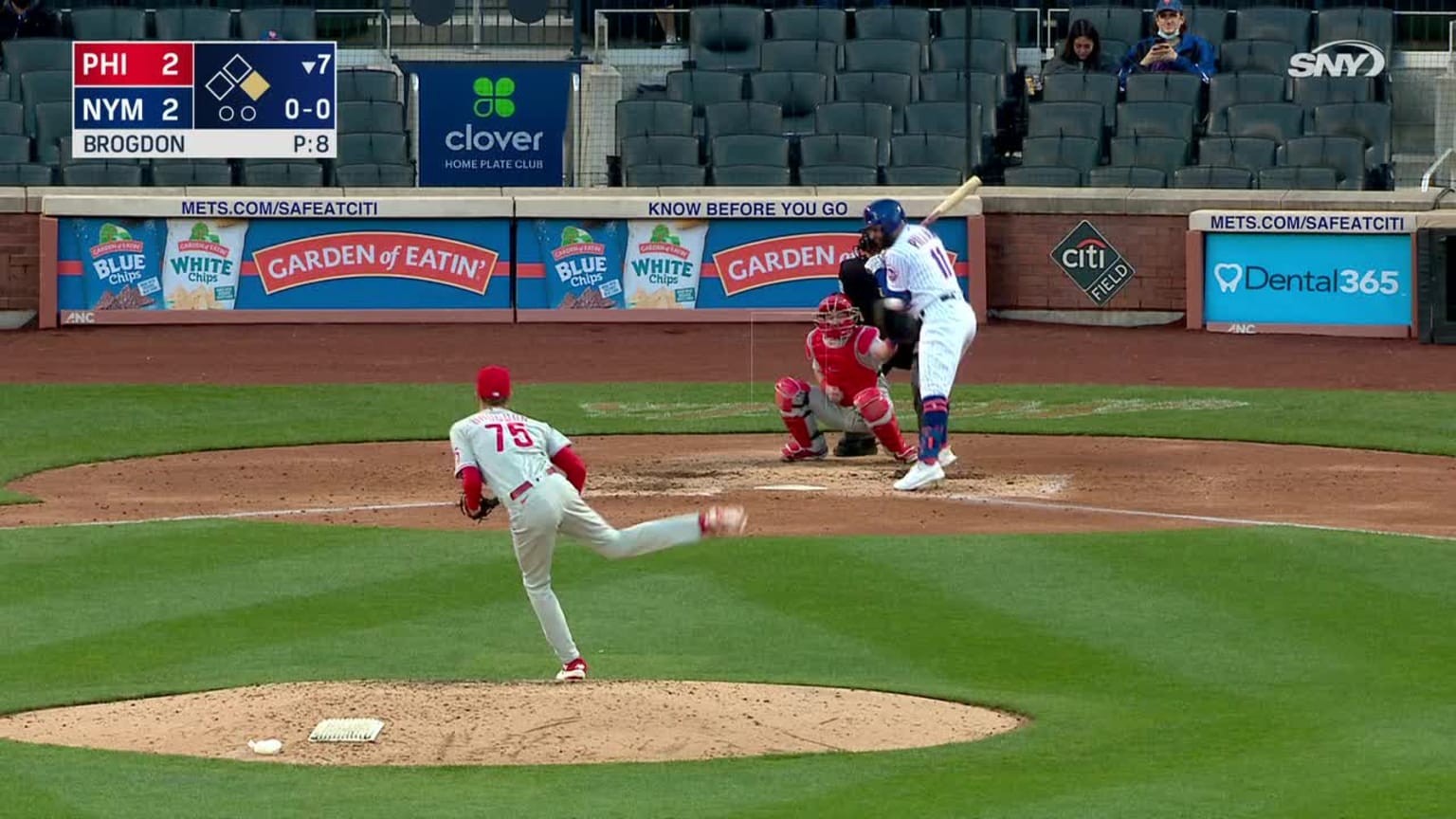Kevin Pillar hit by pitch. Jonathan Villar to 2nd. | 04/13/2021 ...
