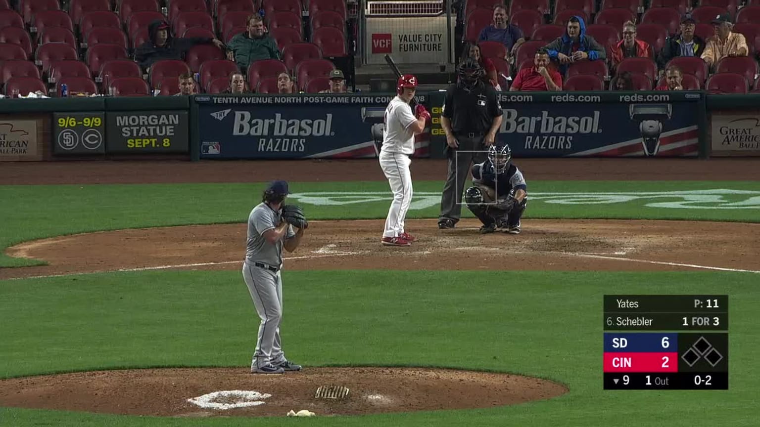 Scott Schebler strikes out swinging. | 09/06/2018 | MLB.com