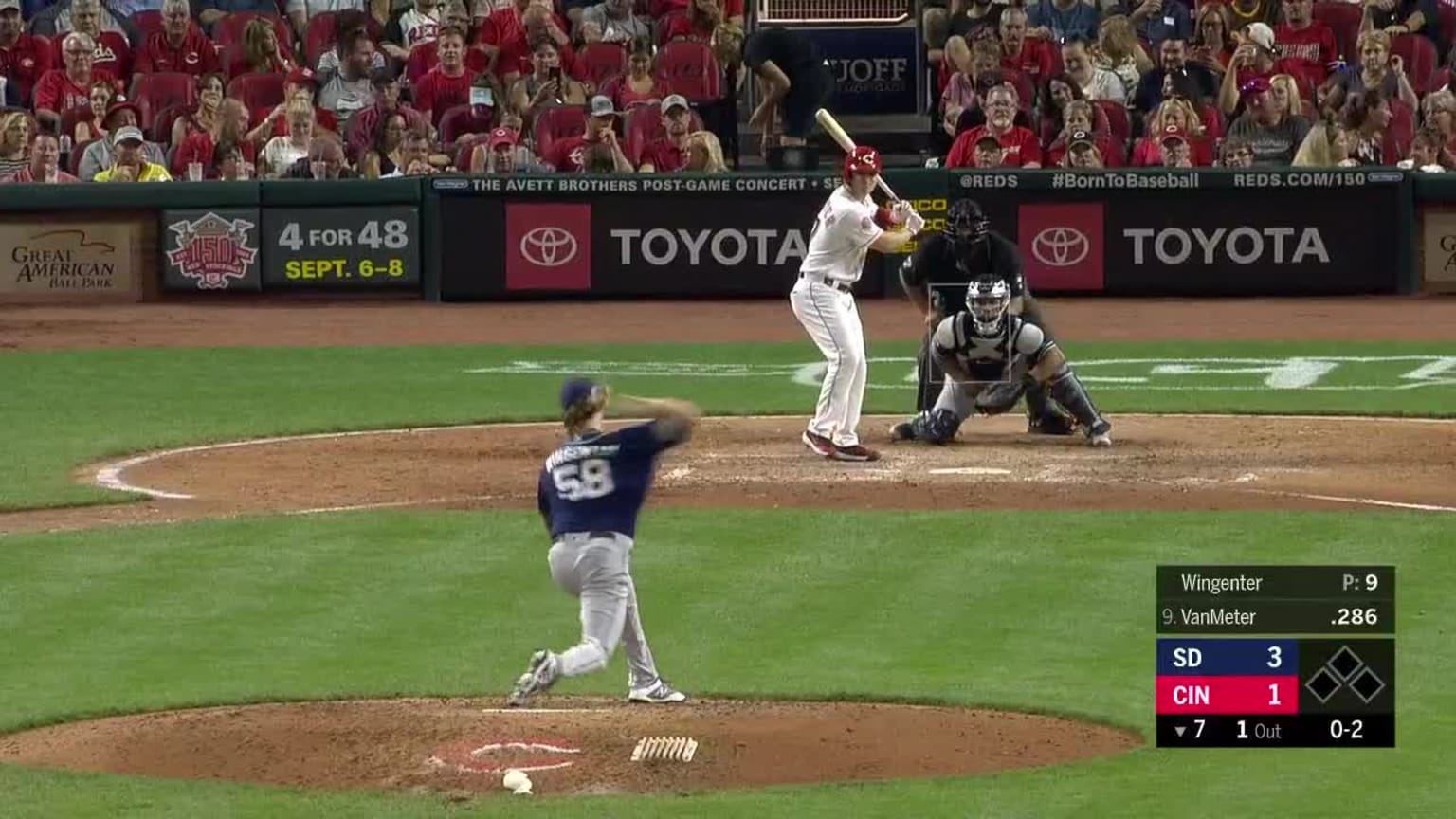 Trey Wingenter Ball to Josh VanMeter | 08/19/2019 | Cincinnati Reds