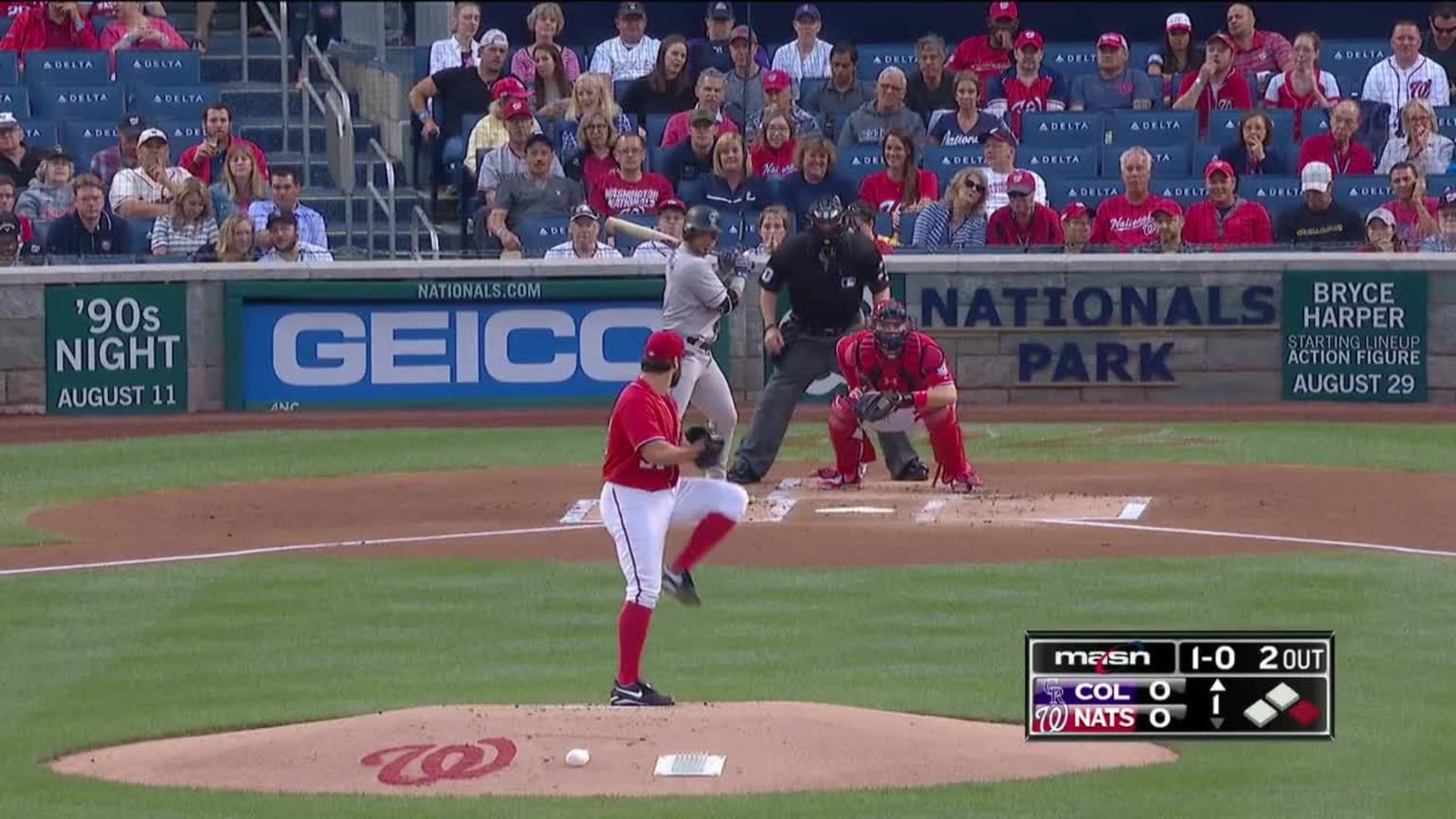 Tanner Roark Called Strike to Gerardo Parra | 07/29/2017 | Philadelphia ...