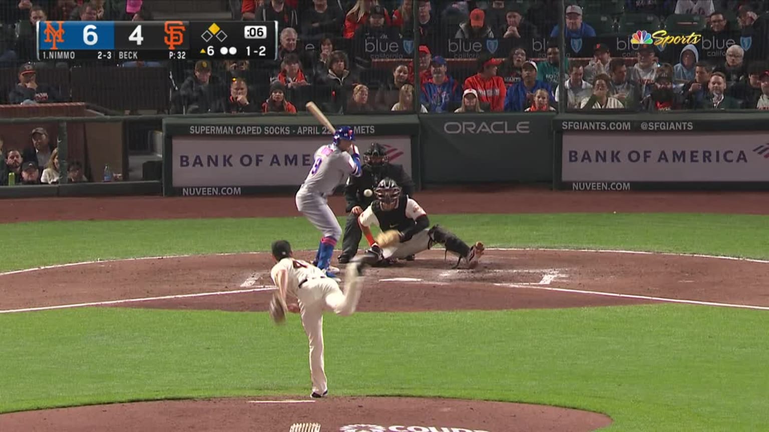 Brandon Nimmo strikes out swinging, catcher Blake Sabol to first ...