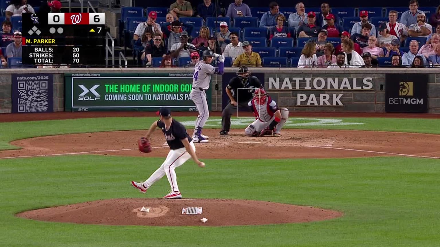 Ryan McMahon singles on a bunt ground ball to pitcher Mitchell Parker ...