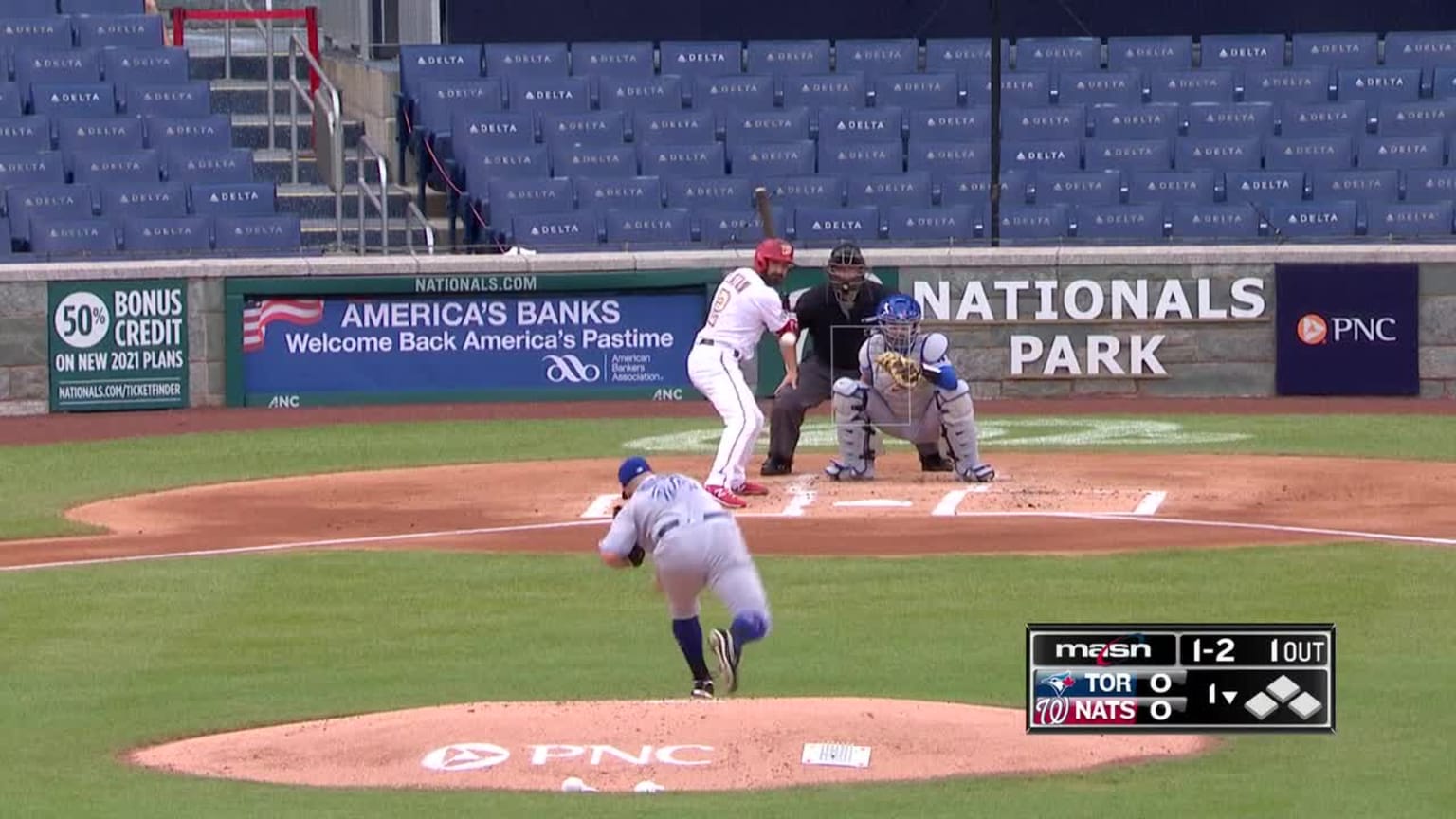 Tanner Roark Foul to Adam Eaton | 07/28/2020 | New York Mets