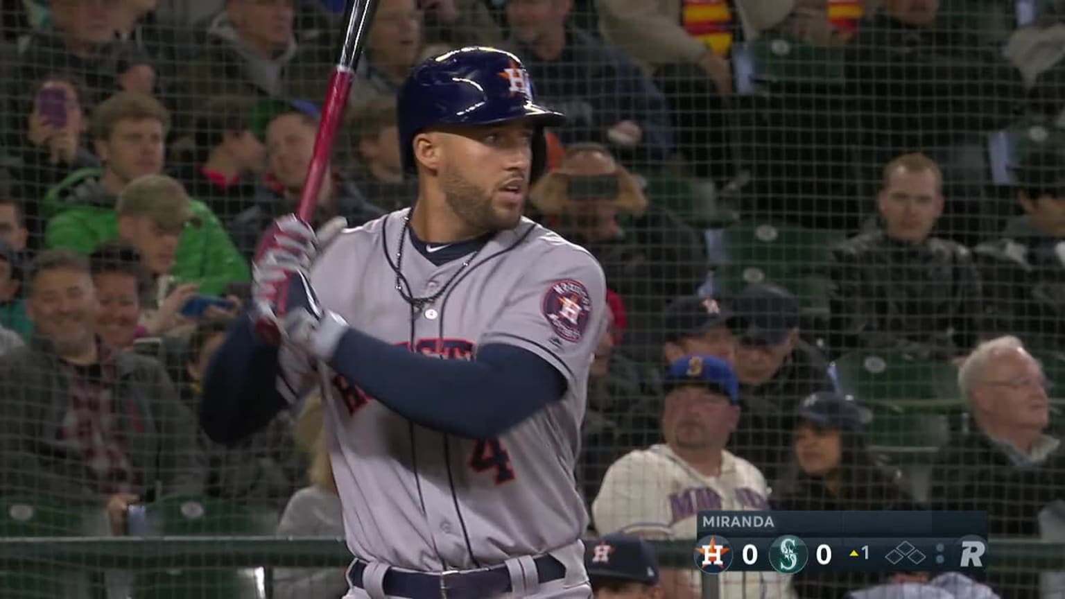 Aríel Miranda Ball to George Springer | 04/17/2018 | Cincinnati Reds