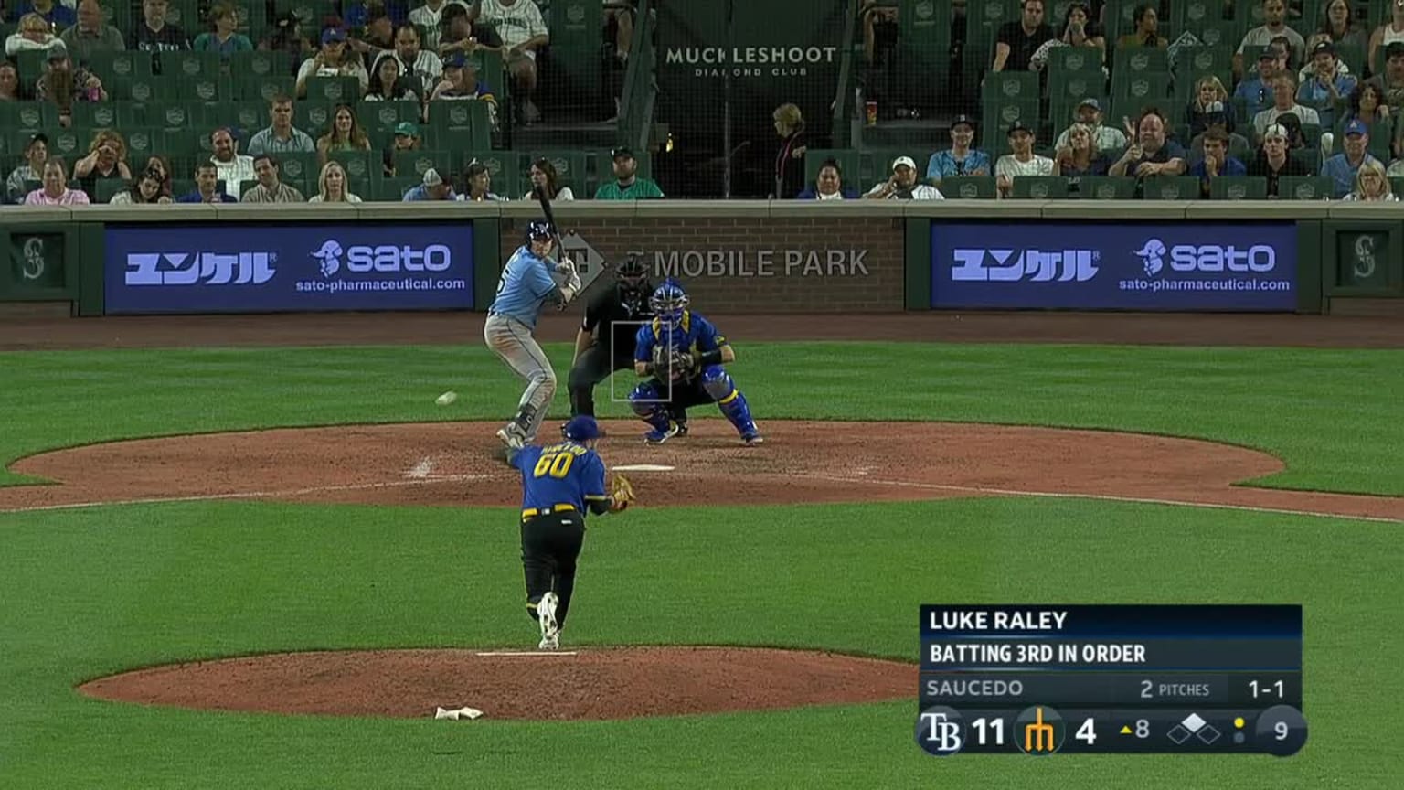 Tayler Saucedo Ball to Luke Raley | 06/30/2023 | Seattle Mariners
