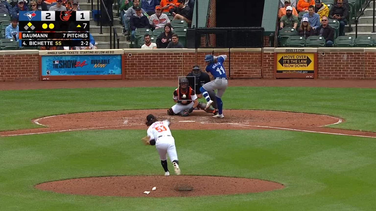 Mike Baumann Swinging Strike to Bo Bichette | 05/15/2024 | MLB.com