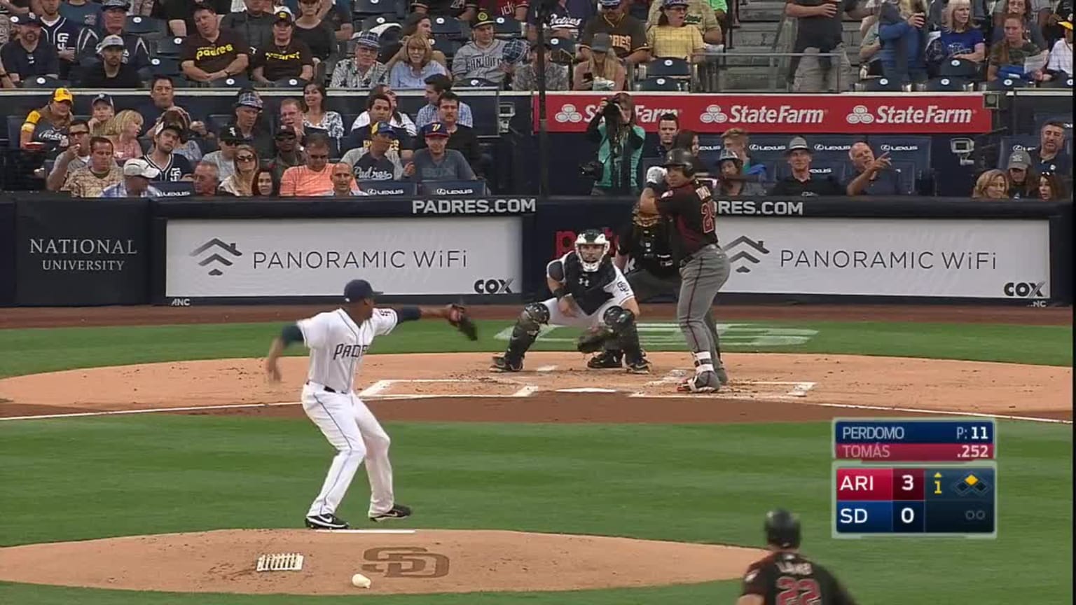 Luis Perdomo Ball to Yasmany Tomas | 05/20/2017 | Chicago Cubs