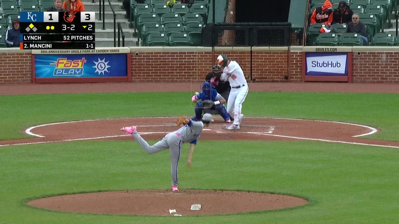 Trey Mancini lines out to center fielder Michael A. Taylor. | 05/08 ...