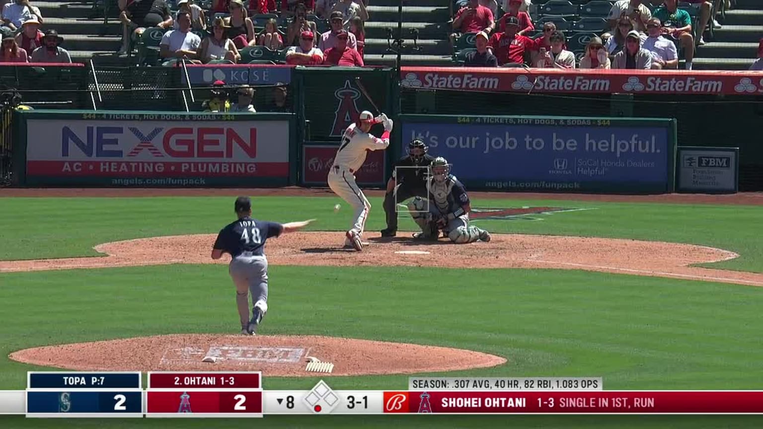 Shohei Ohtani grounds out, second baseman Josh Rojas to first baseman ...