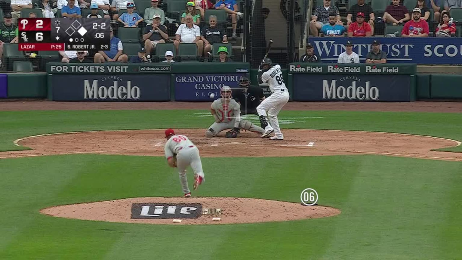 Luis Robert Jr. singles on a ground ball to third baseman Otto Kemp ...