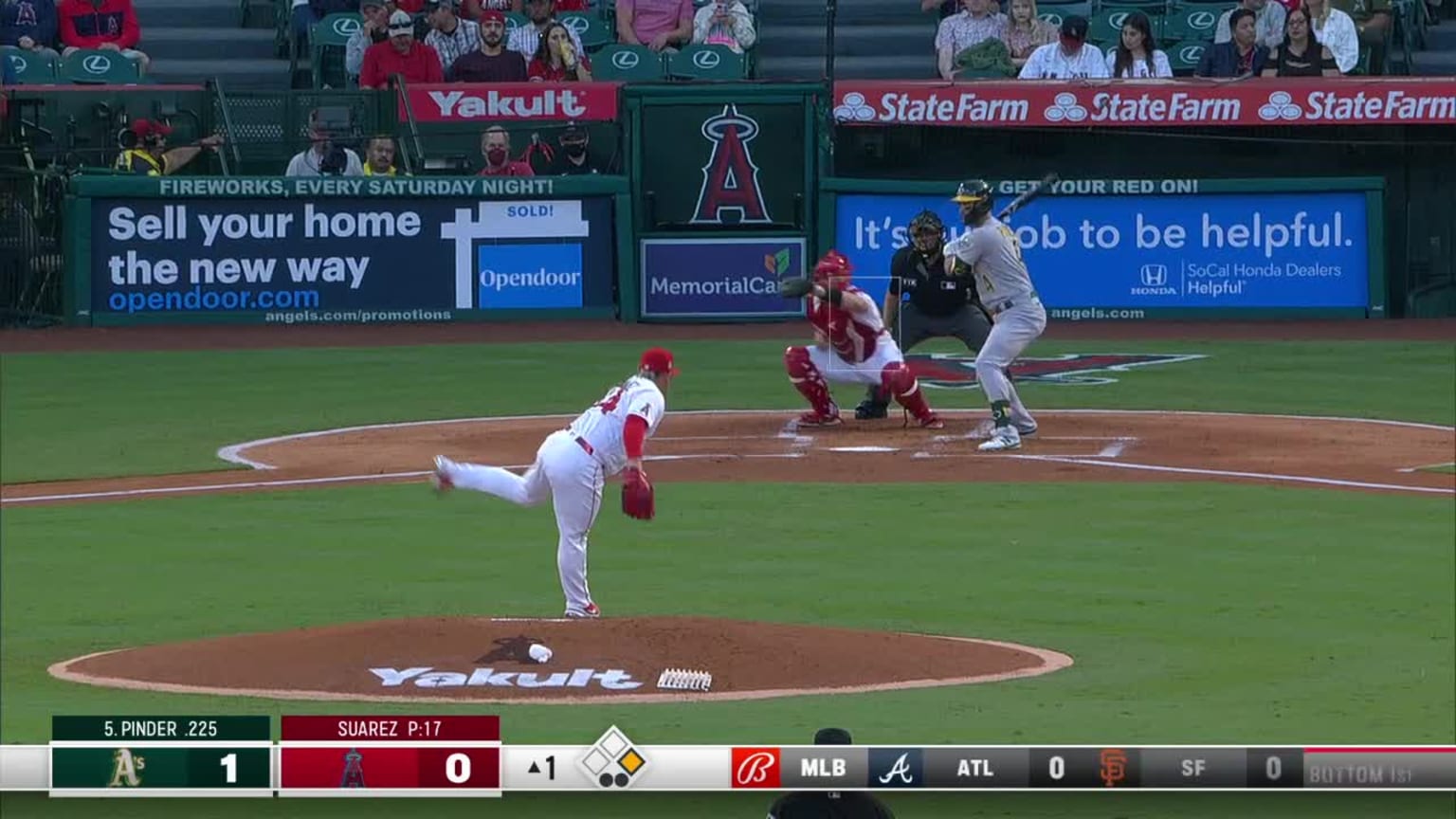 José Suarez Bola mala to Chad Pinder | 18/09/2021 | Los Twins de Minnesota