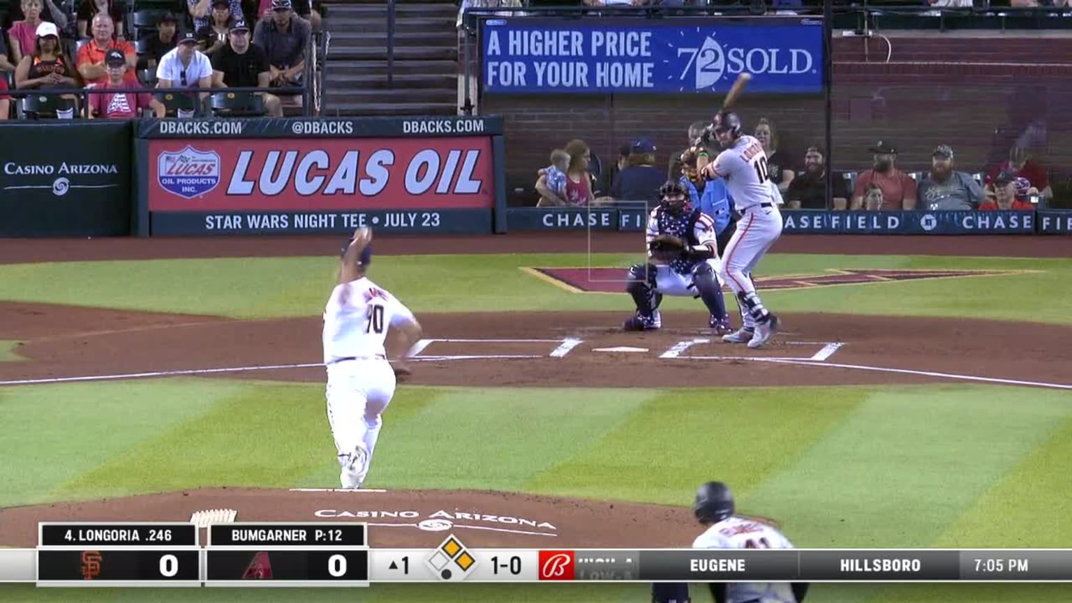 Madison Bumgarner Ball to Evan Longoria | 07/04/2022 | MLB.com