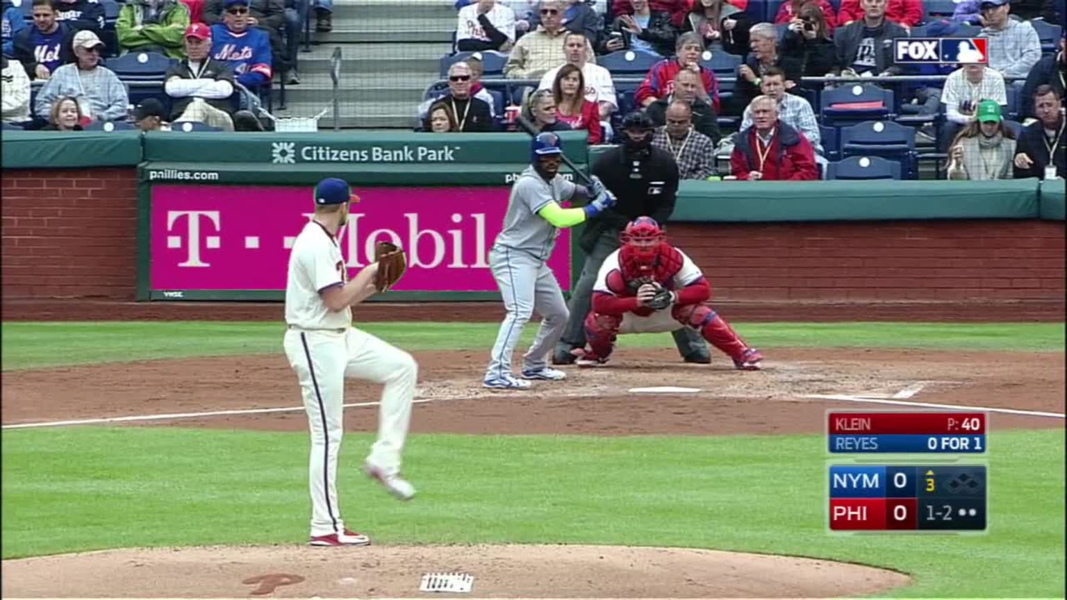 Phil Klein Foul to Jose Reyes | 10/01/2016 | MLB.com