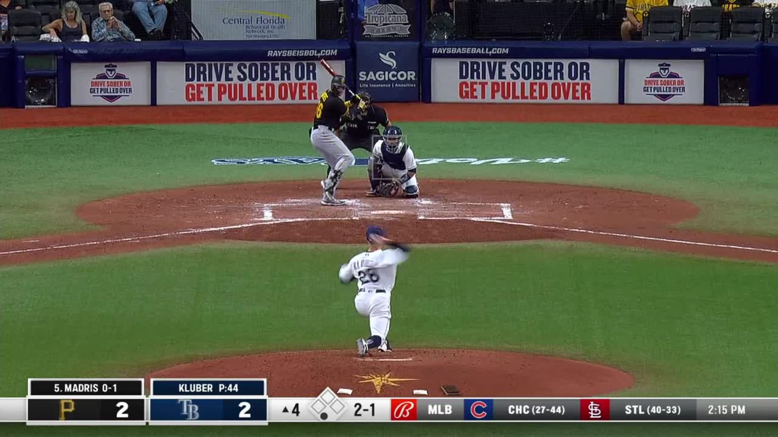 Bligh Madris singles on a line drive to right fielder Josh Lowe. | 06 ...