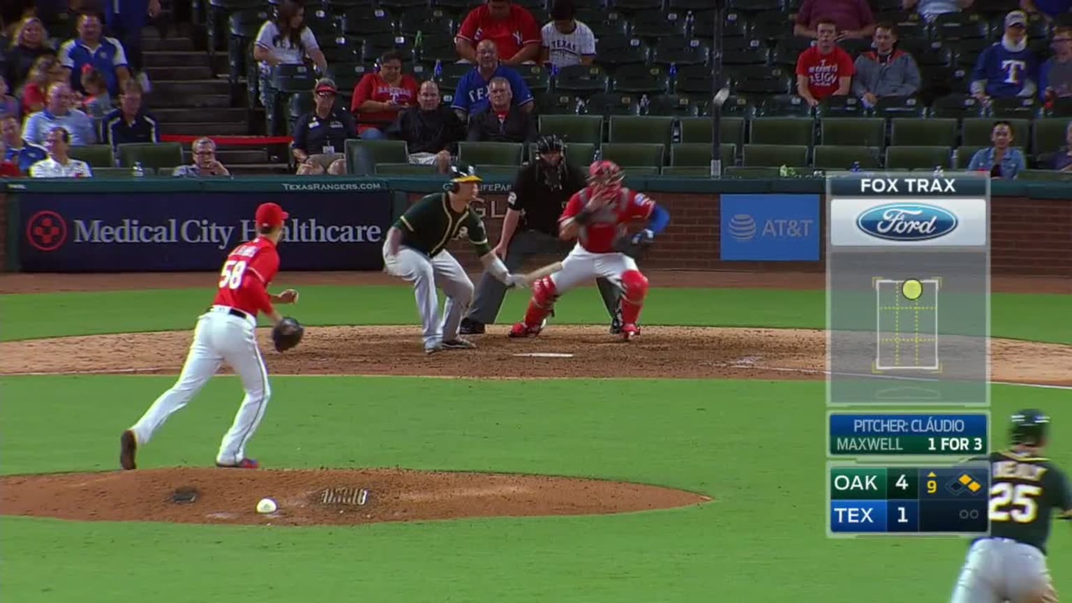 Bruce Maxwell out on a sacrifice bunt, third baseman Will Middlebrooks ...