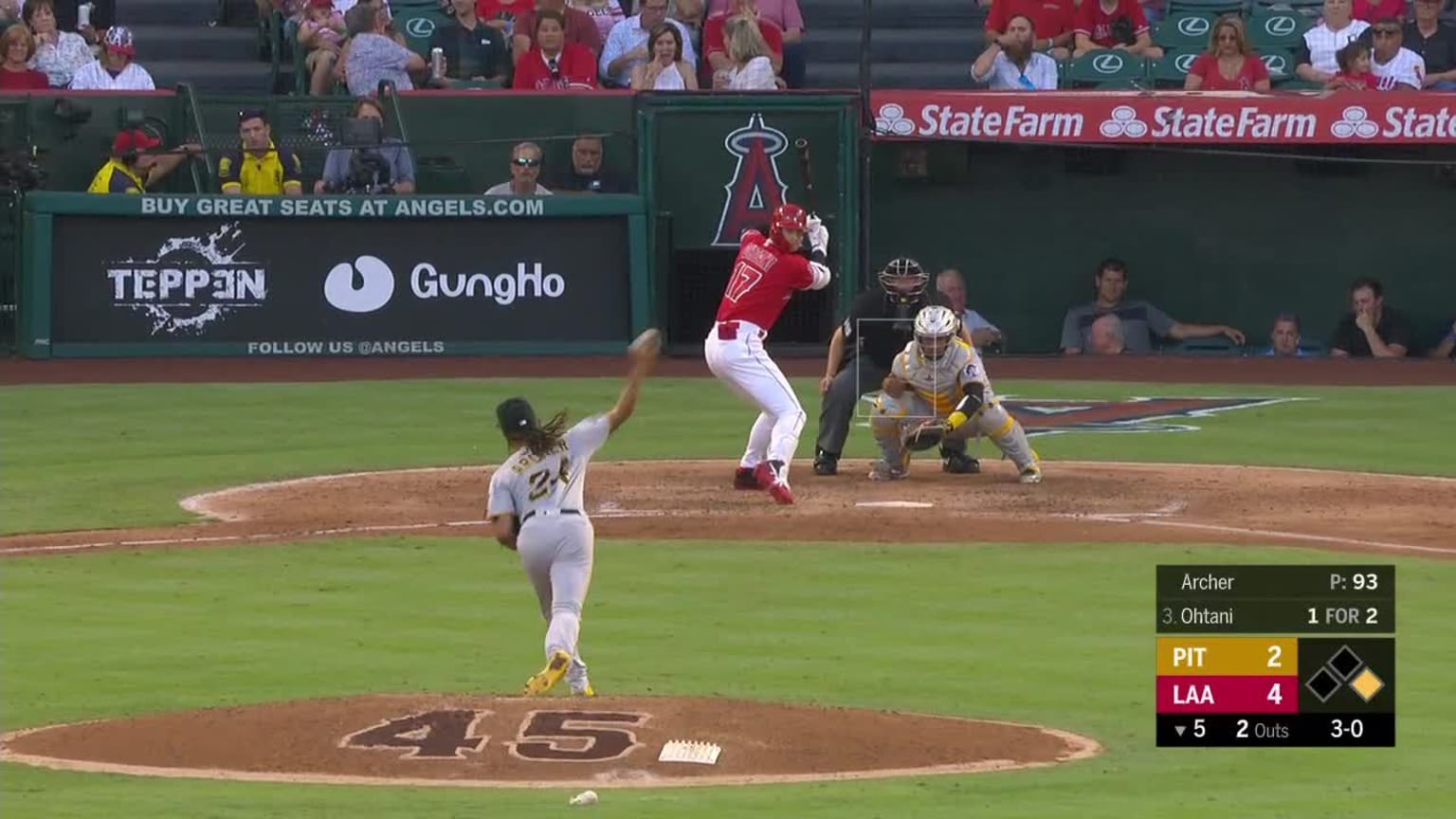 Shohei Ohtani walks. Brian Goodwin to 2nd. | 08/14/2019 | MLB.com
