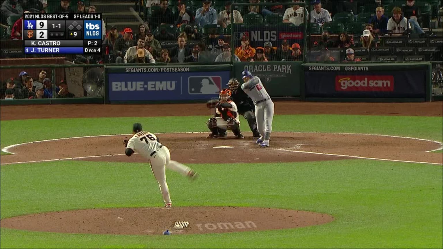 Kervin Castro Foul to Justin Turner | 10/09/2021 | Cleveland Guardians